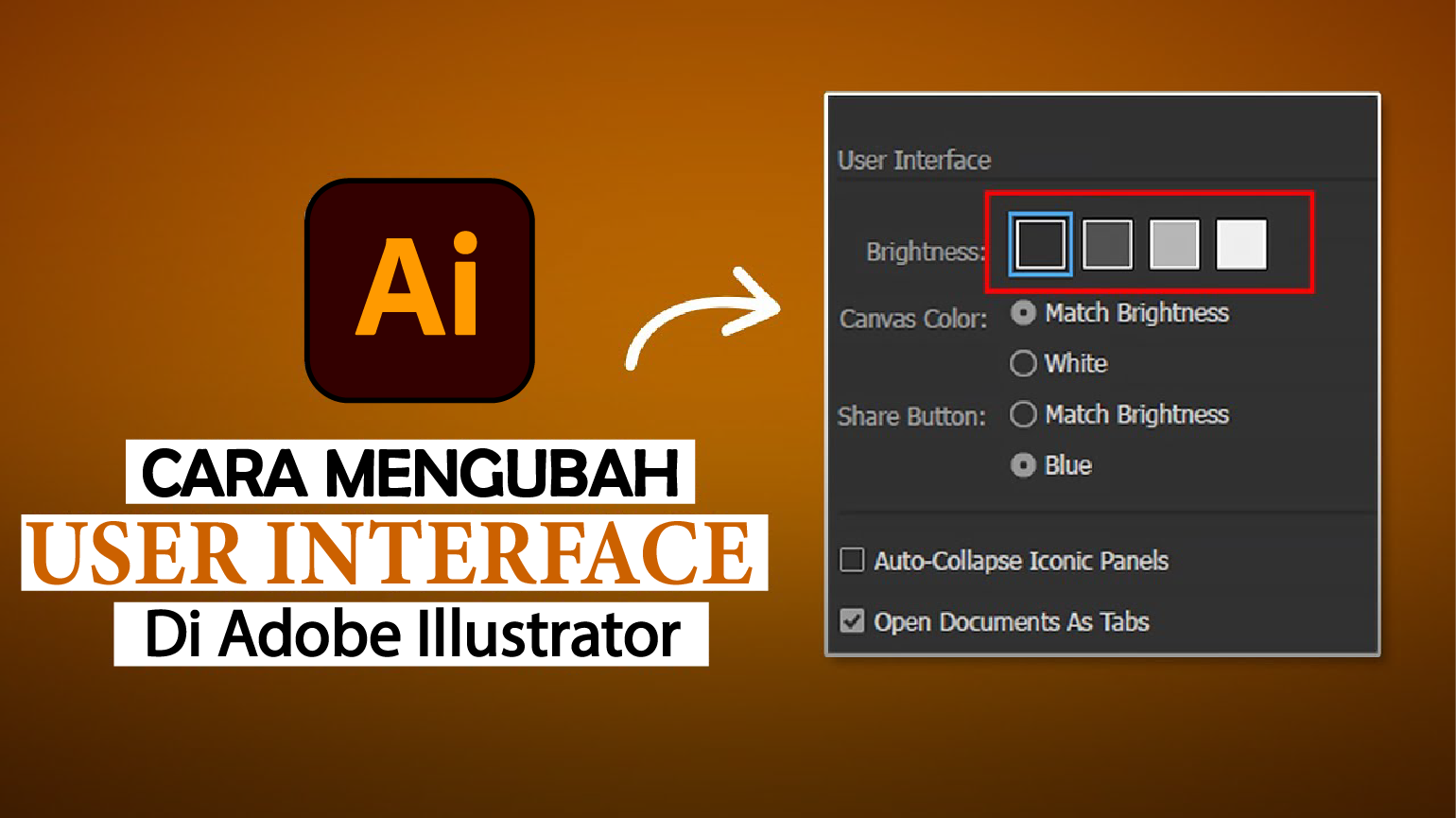 Mengubah Tema Warna User Interface di Adobe illustrator